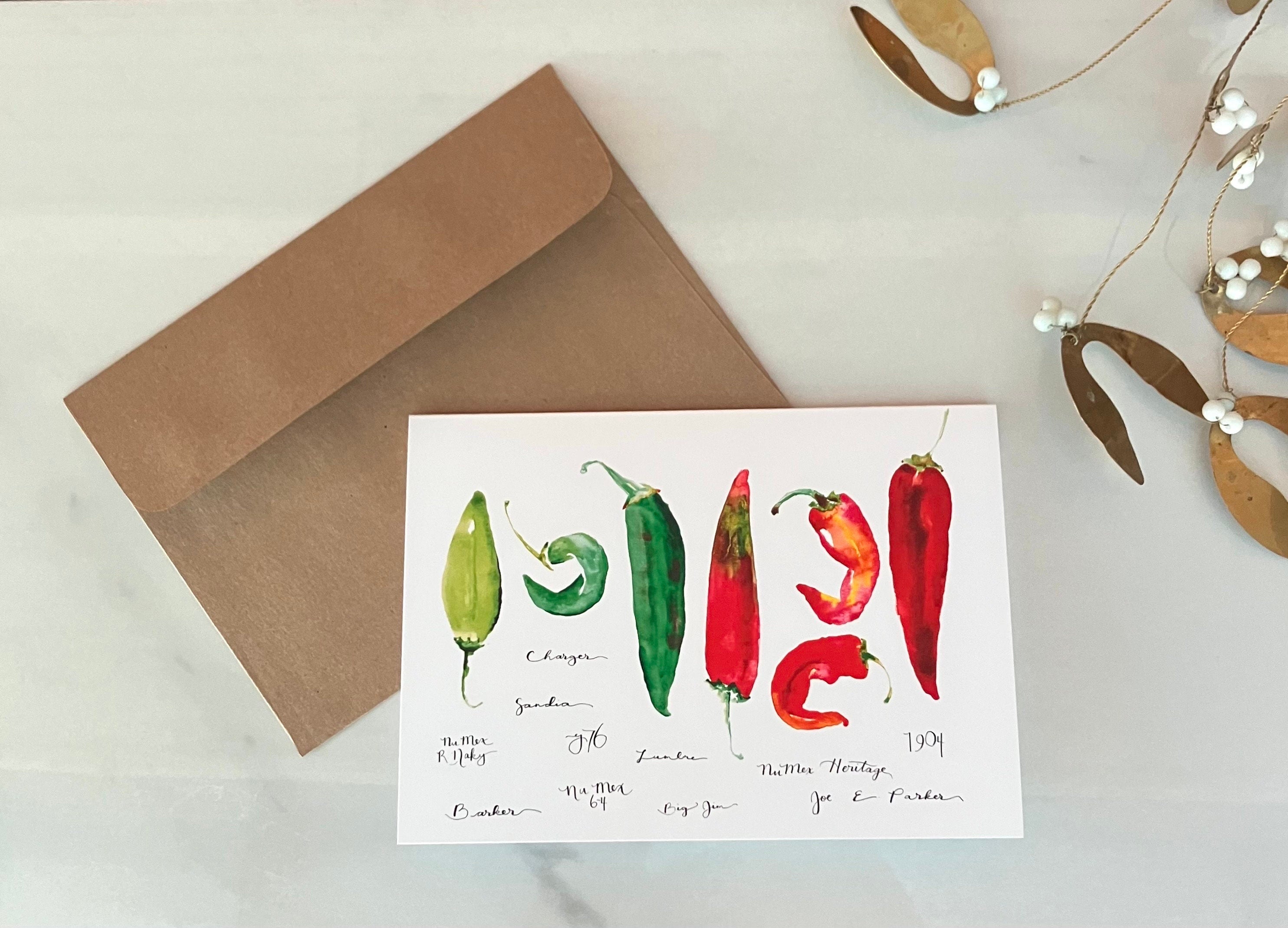Chile Varieties, blank card – Red Chile Design Co